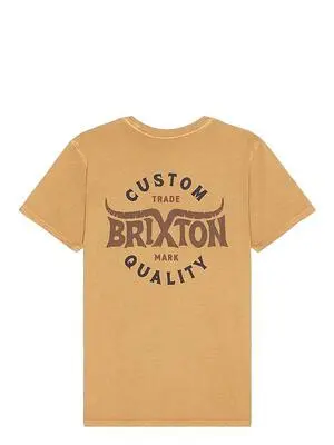 Brixton Gibson Short Sleeve Standard Tee In Tan - Duon Worn Wash