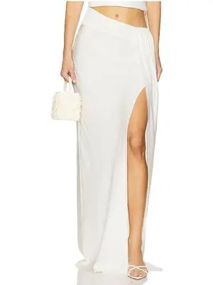 Lapointe Lightweight Satin Asymmetric Maxi Skirt - Cream