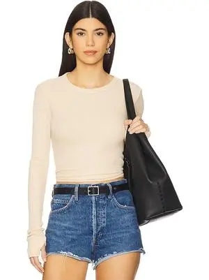 Michael Lauren Axl Crop Fitted Top - Buttercream