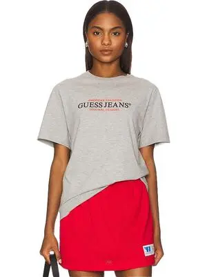 Guess American Trad Tee In Grey - Medium Grey Heather