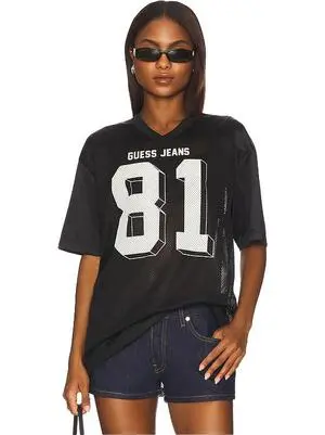 Guess Mesh Tee In Black - Jet Black