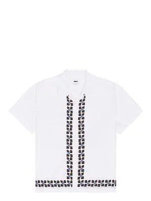 Obey Ruben Woven Shirt In White - White Multi