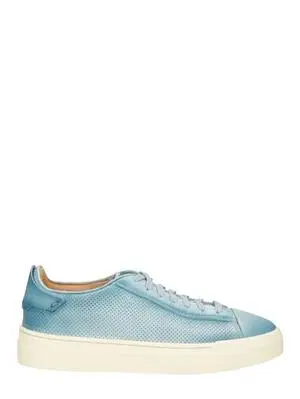 Santoni Azure Leather Sneakers - Blue