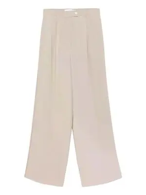 DE SANTIS Crepe Trousers - Neutrals