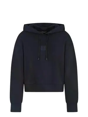 Armani Exchange Logo Appliqué Hoodie - Black