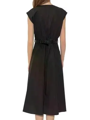 MICHAEL KORS MICHAEL Michael Kors Belted Poplin Midi Dress