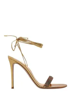 GIANVITO ROSSI 105mm Rhinestone-embellished Sandals - Gold