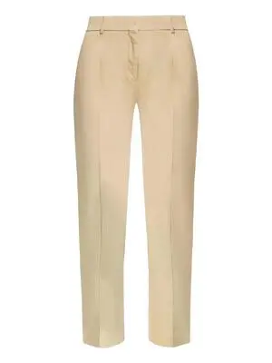 Tory Burch Cotton Trousers - Neutrals