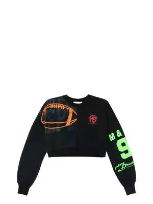 MARINE SERRE Cropped Sweatshirt - Black