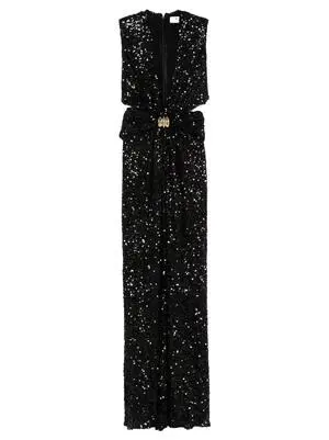 Elisabetta Franchi Sequin-embellished Gown - Black