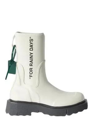 Off-White Rain Boots - White/black