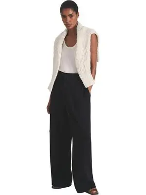 REISS Lenny Les 100 Ciels Wide-leg Joggers - Navy