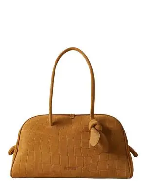 Jacquemus The Turismo Croc-effect Suede Tote - Brown