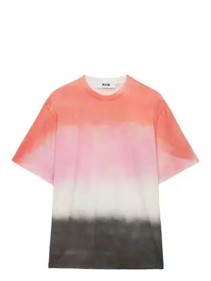 MSGM Gradient Cotton T-shirt - Orange