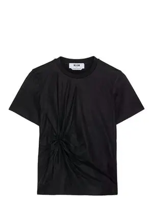 MSGM MSGM Gathered Cotton T-Shirt