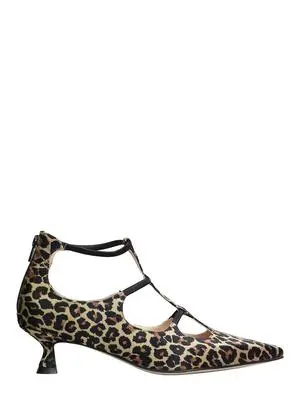 ANNA F. 50mm Leopard-print Pumps - Brown