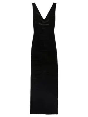 Elisabetta Franchi Open-knit Maxi Dress - Black