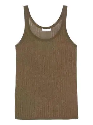Helmut Lang Pointelle Ribbed Tank Top - Green