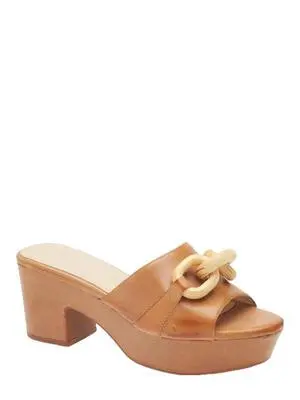 CHOCOLAT BLU Grecia Platform Slide Sandal - Camel Leather