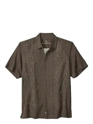 Tommy Bahama Maui Border Silk Short Sleeve Button-up Shirt - Tapenade