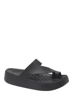 CROCS Getaway Toe Loop Platform Sandals - Black