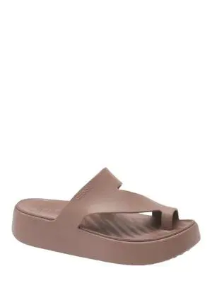 CROCS Getaway Toe Loop Platform Sandals - Truffle