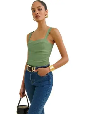REFORMATION Trish Knit Top Mint