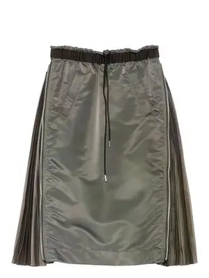 Sacai Twill Midi Skirt - Green