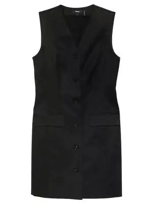 Theory Blazer-style Sleeveless Mini Dress - Black