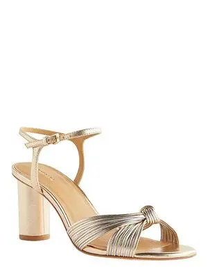 REFORMATION Petra Cylinder Heel Sandals - Gold Silver