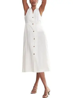 Jenni Kayne Callan Linen Button-front Midi Dress - Ivory
