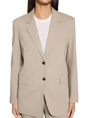 Theory Single-Breasted Blazer Soft Taupe
