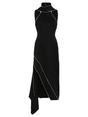 Monse Decorative-zip Midi Dress - Black