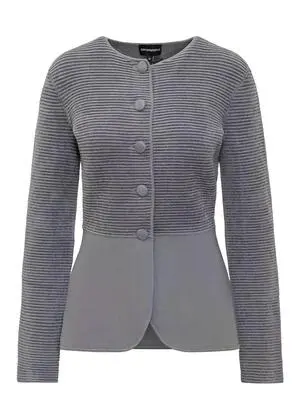 Emporio Armani Striped Cardigan - Grey