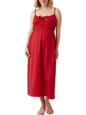 INGRID & ISABEL® Maternity/nursing Midi Dress - Red