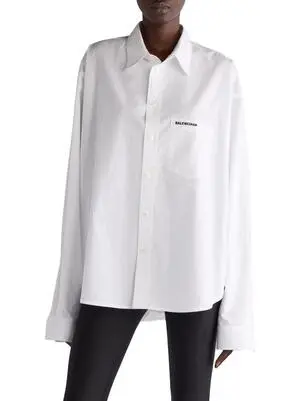 Balenciaga Regular Cotton Button-up Shirt - 9000 White