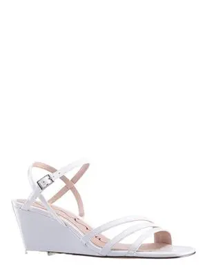 Nina Santana Ankle Strap Wedge Sandal - White