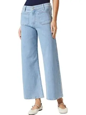 MAVI Paloma Patch Pocket Wide Leg Jeans - Light Blue Flex Blue