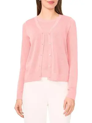 Halogen Halogen(r) V-Neck Cardigan Bridal Rose