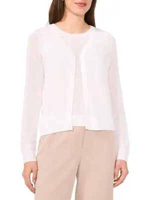 Halogen Halogen(r) V-Neck Cardigan Sheer Bright White
