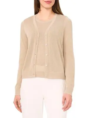 Halogen Halogen(r) V-Neck Cardigan Taupe Bisque