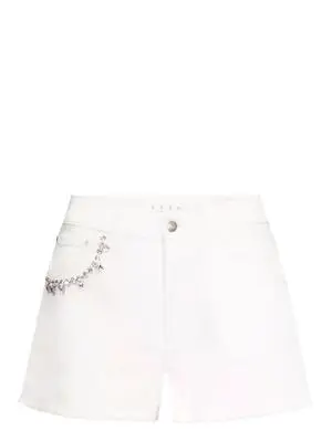 AREA Crystal-embellished Shorts - White