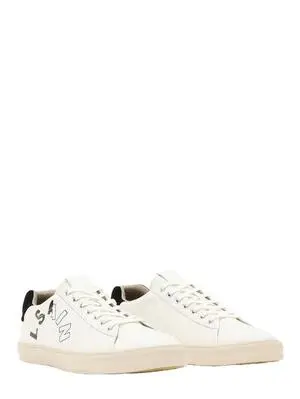 ALLSAINTS Saint Leather Low Top Sneakers - White/ Black
