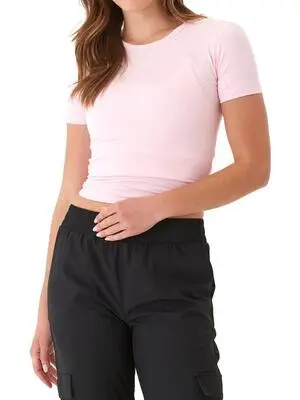 THREADS 4 THOUGHT Guadalupe Luxe Jersey Crop Top - Heather Rose Blush