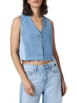 MAVI Colorblock Denim Vest - Blocking Denim