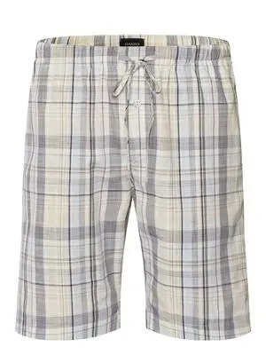 Hanro Night And Day Drawstring Cotton Shorts - Gentle Check