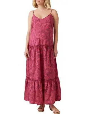 INGRID & ISABEL® Strappy Tiered Maternity Dress - Berry Line Floral