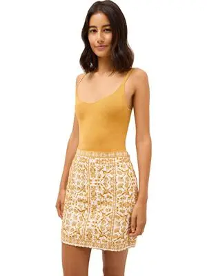 MARIE OLIVER Brenda Embroidered Mini Skirt - Sunflower