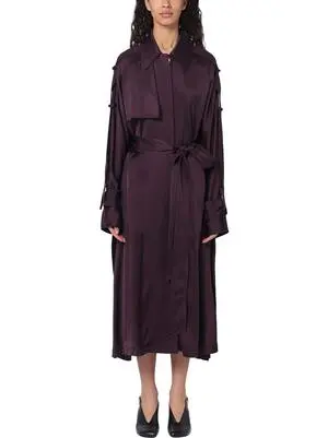 Victoria Beckham Single-breasted Trench Coat - Burgundy
