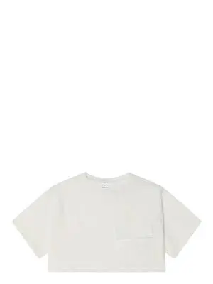 DOUUOD Cropped Cotton T-shirt - White